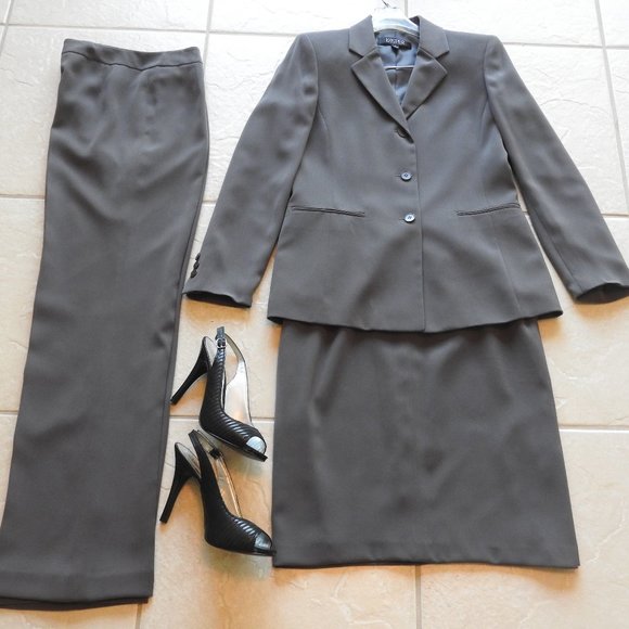 Kasper | Jackets & Coats | Kasper 3pc Gray Pant Suit And Skirt Suit ...